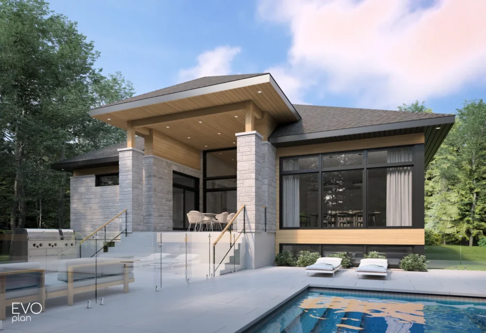 Plan EVO-120 - Maison contemporaine de plain-pied