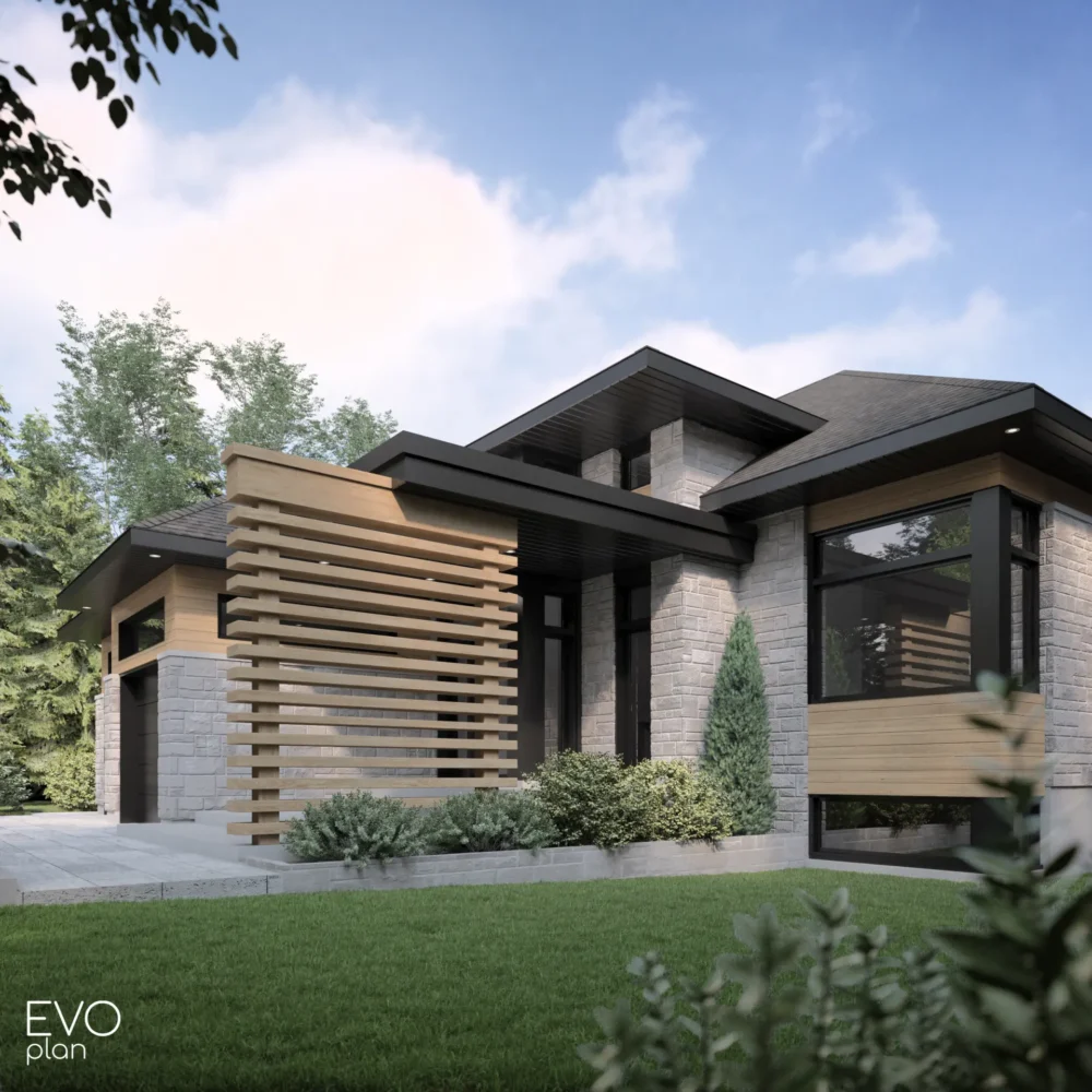 Plan EVO-120 - Maison contemporaine de plain-pied
