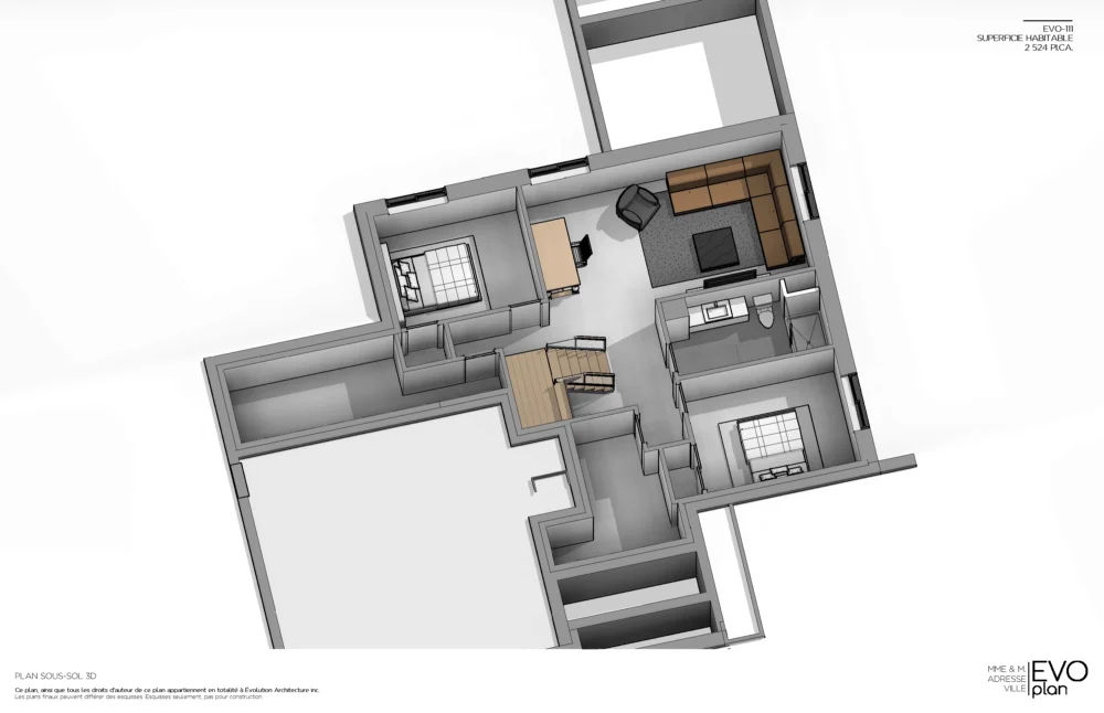 Plan EVO-111 - Maison contemporaine avec garage