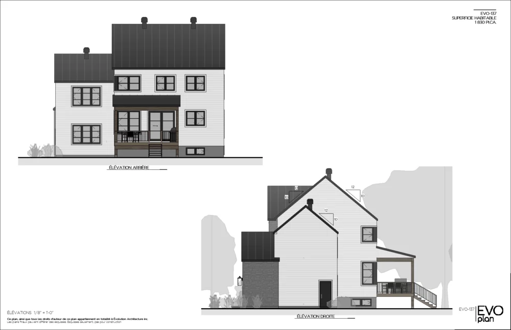 Plan EVO-137 - Maison cottage transitionnel